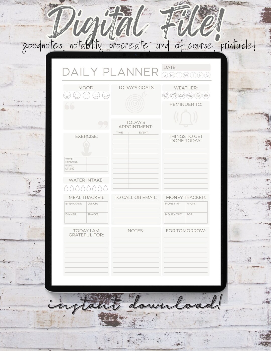 Daily Health Planner | Digital | Printable - Etsy