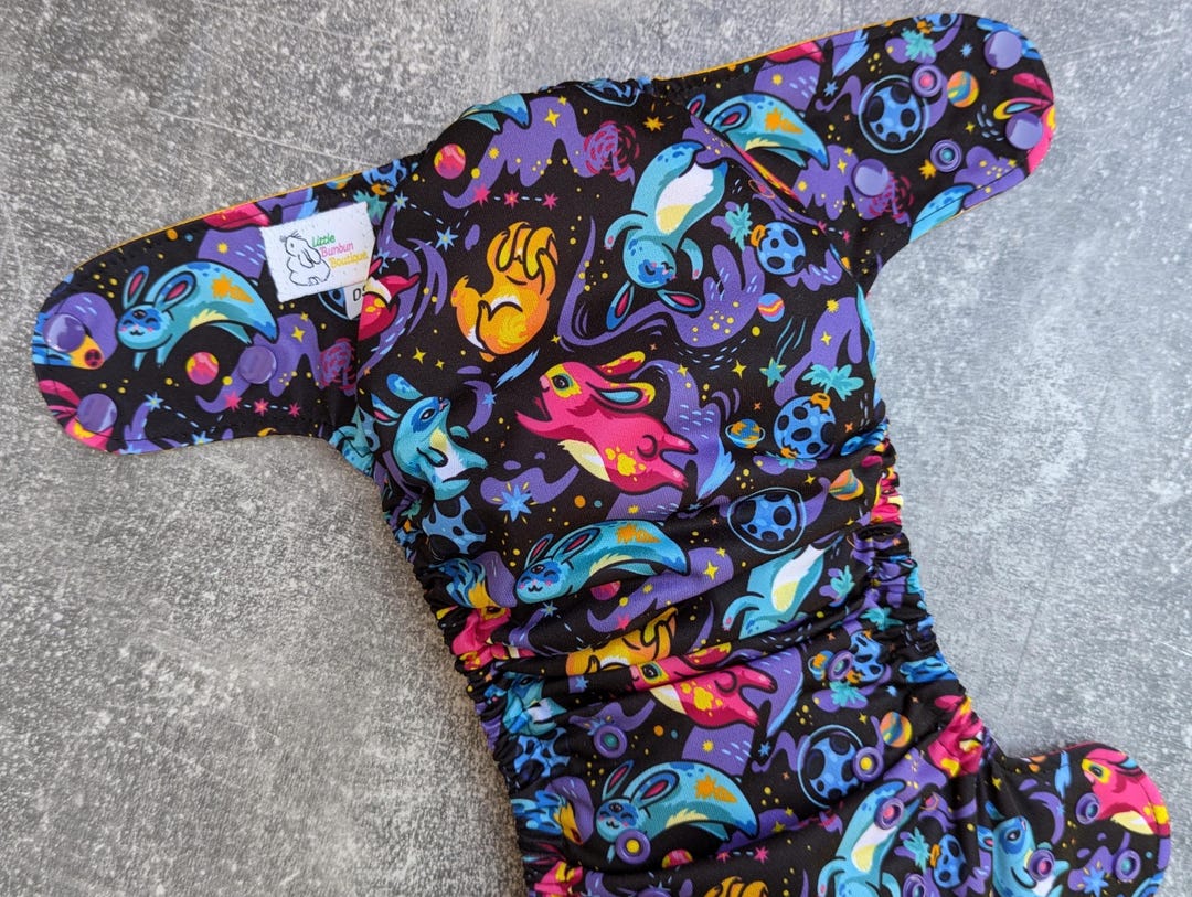 Space Bunz | LBB OS Ai3 Cloth Diaper | Onesize | Cotton Velour Inner ...