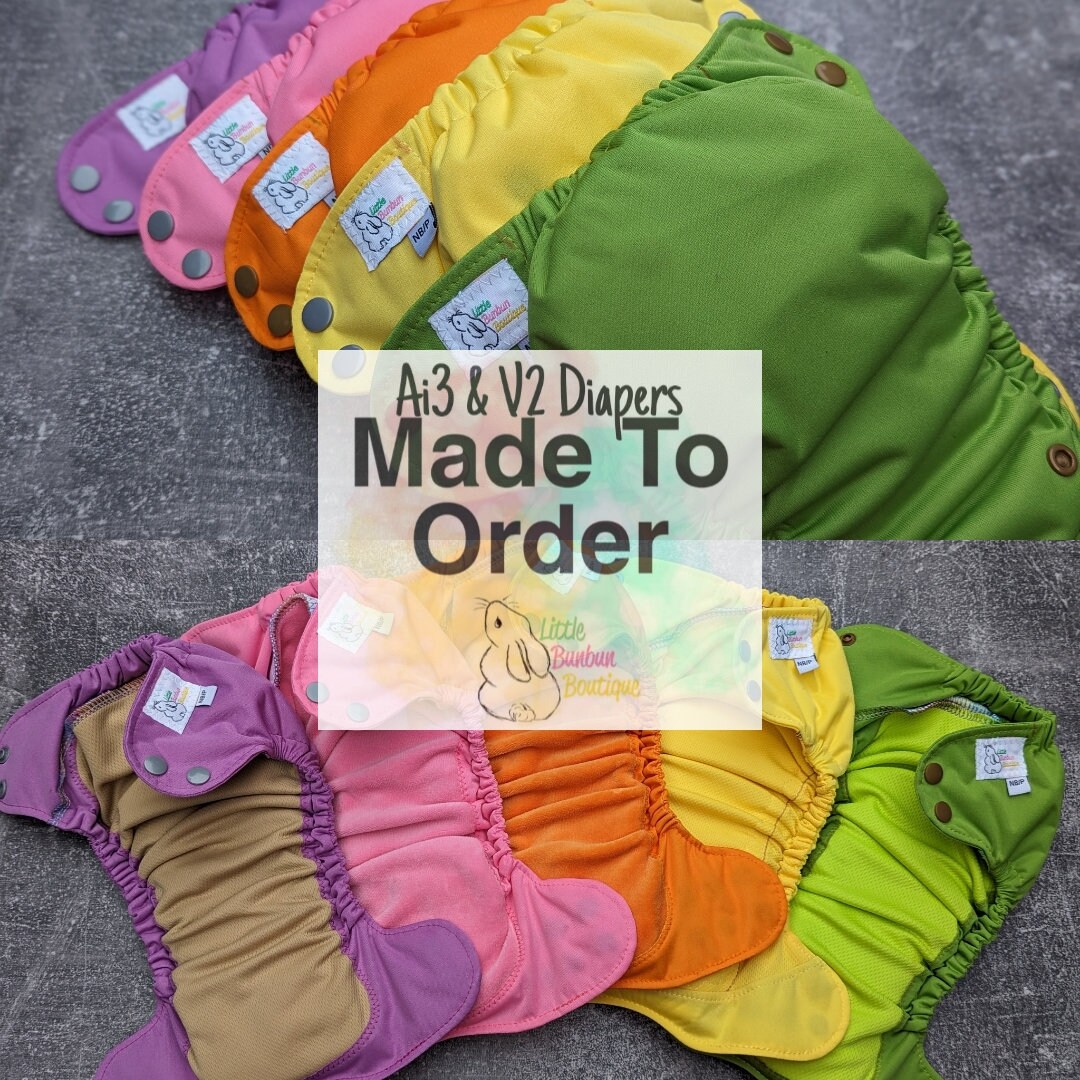 LBB Ai3 & V2 Diapers Solids 5pk Made to Order PUL Cloth Diapers Aio/ai2 ...