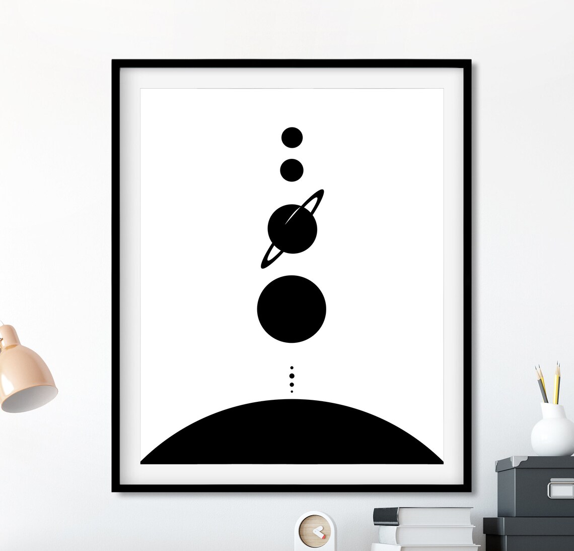 Minimalist Solar System Printable Solar System Poster | Etsy