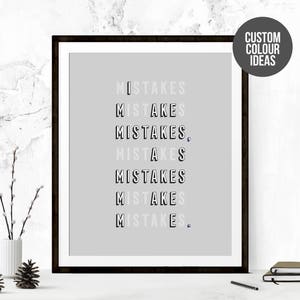 I Make Mistakes Art Print, Inspirational Poster, Printable Art ...
