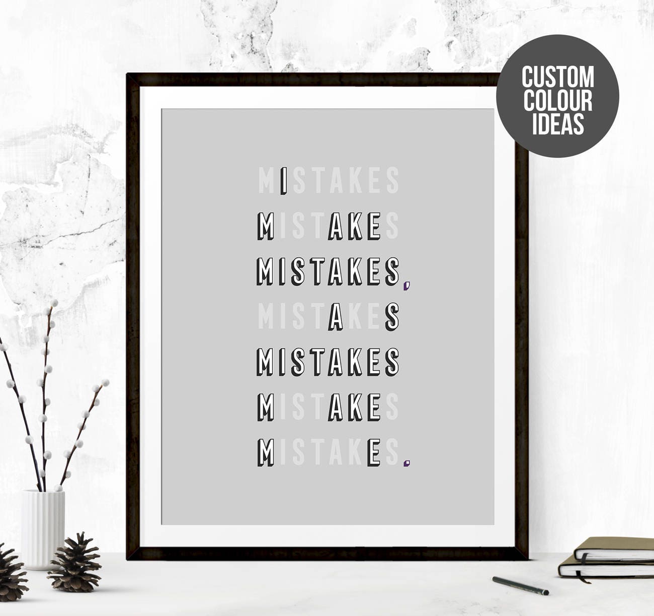 I Make Mistakes Art Print, Inspirational Poster, Printable Art ...