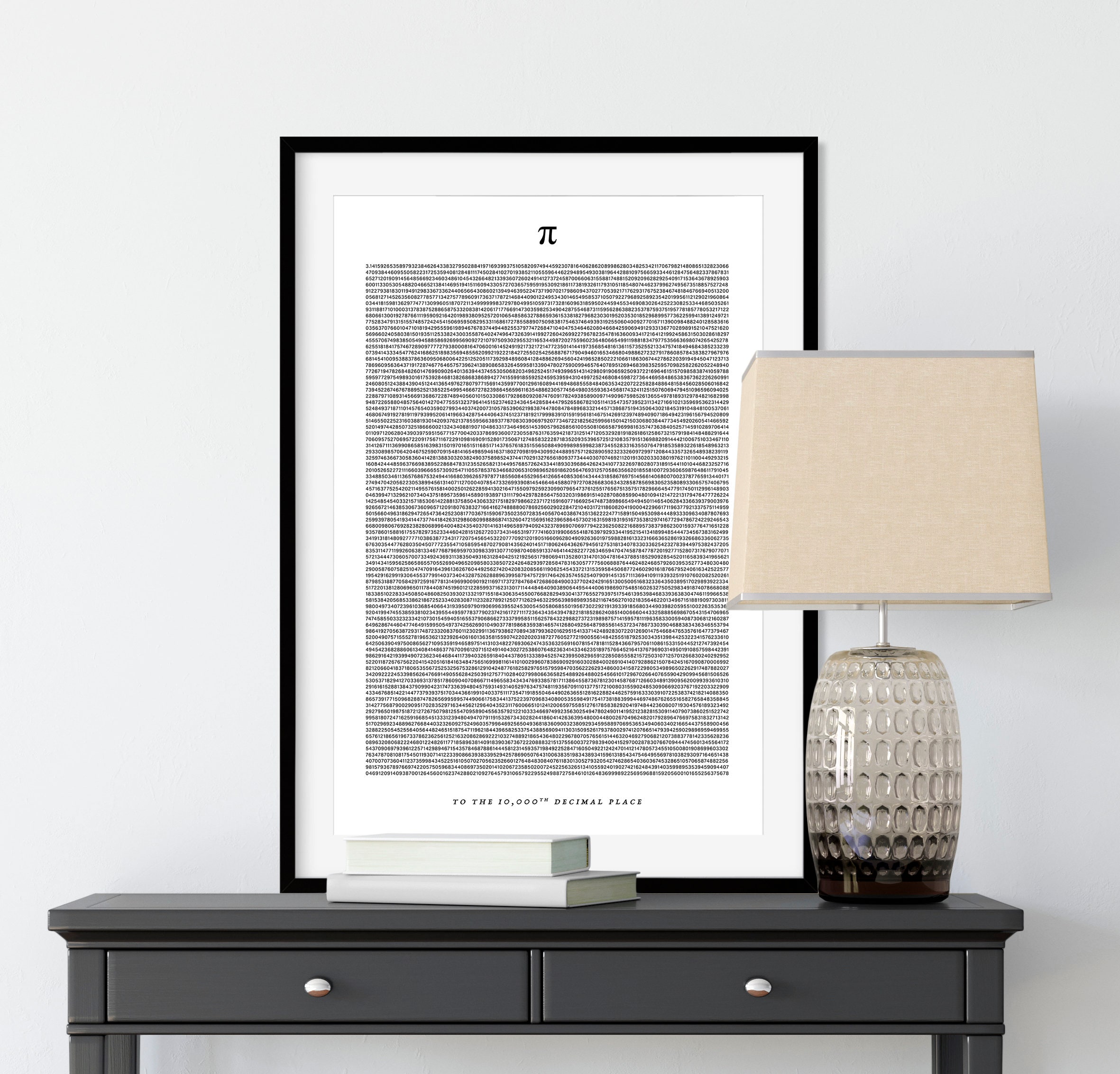 Pi to 10000 Digits, Pi Art Print, Pi to 10,000 Decimal Places, First ...