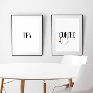 COFFEE, TEA and WINE Kitchen Print, Printable Art, Coffee Print, Tea ...