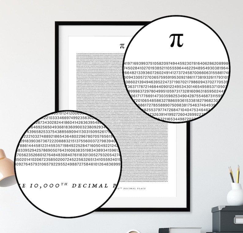 Pi to 10000 Digits Pi Art Print Pi to 10000 Decimal Places - Etsy