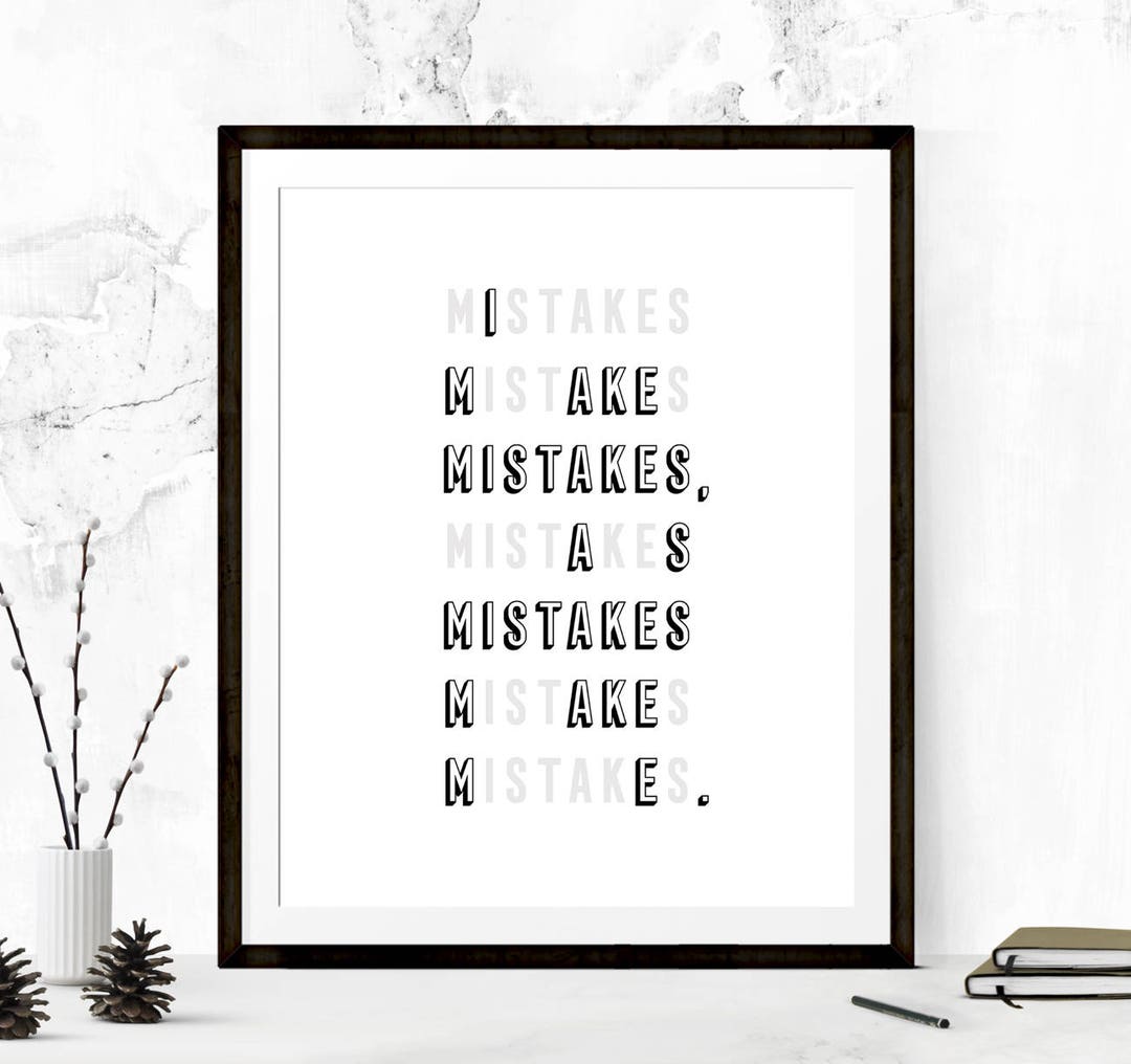 I Make Mistakes Art Print, Inspirational Poster, Printable Art ...