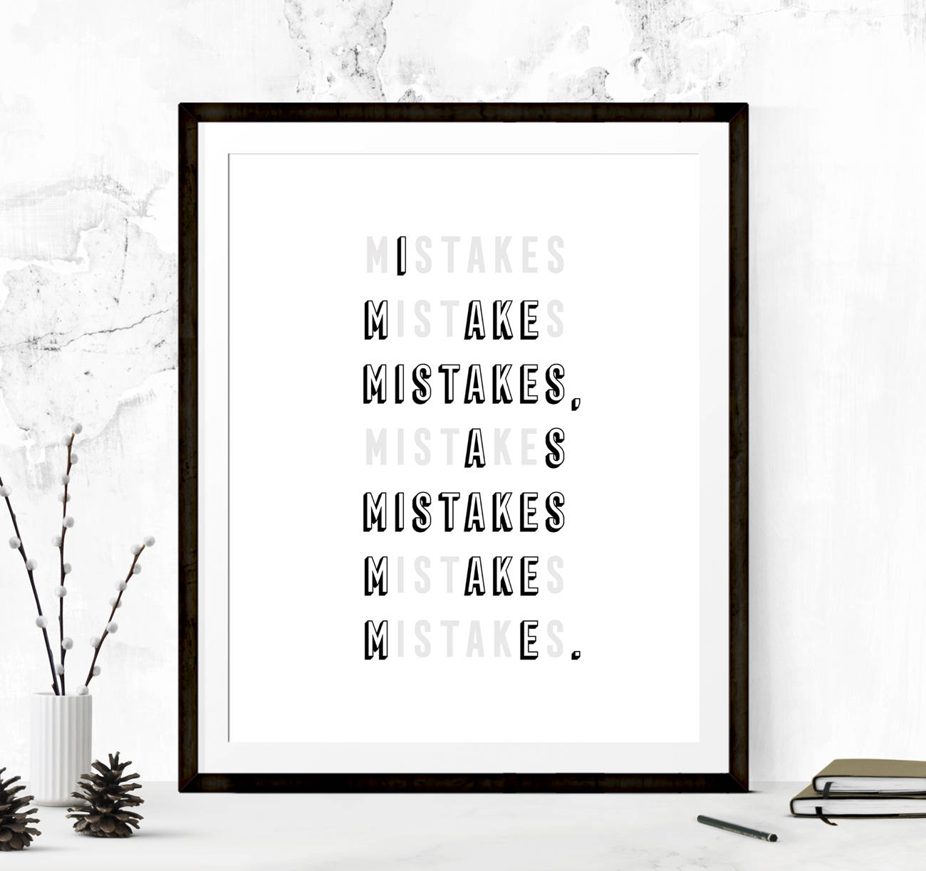 I Make Mistakes Art Print, Inspirational Poster, Printable Art ...