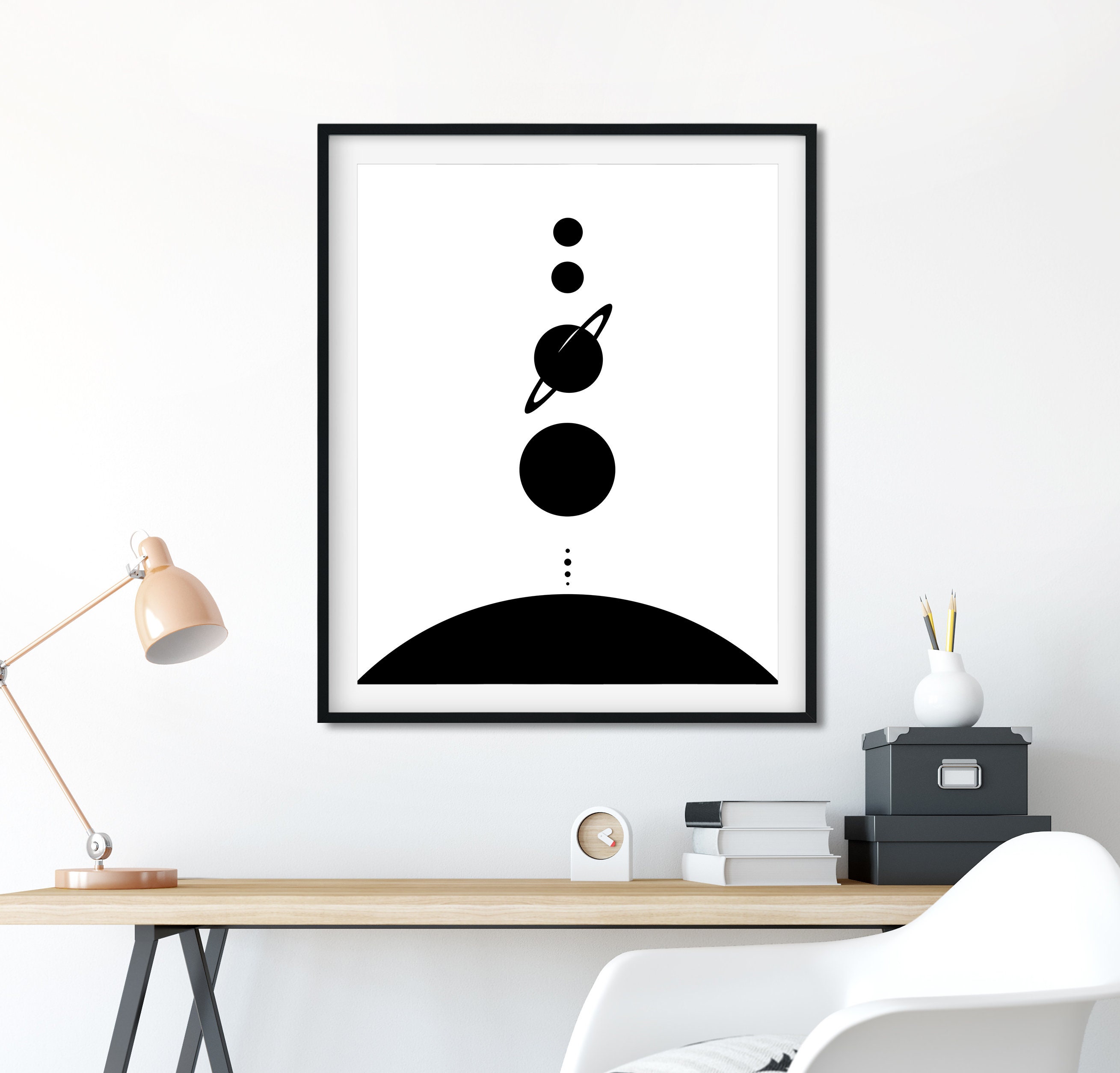 Minimalist Solar System Printable Solar System Poster | Etsy