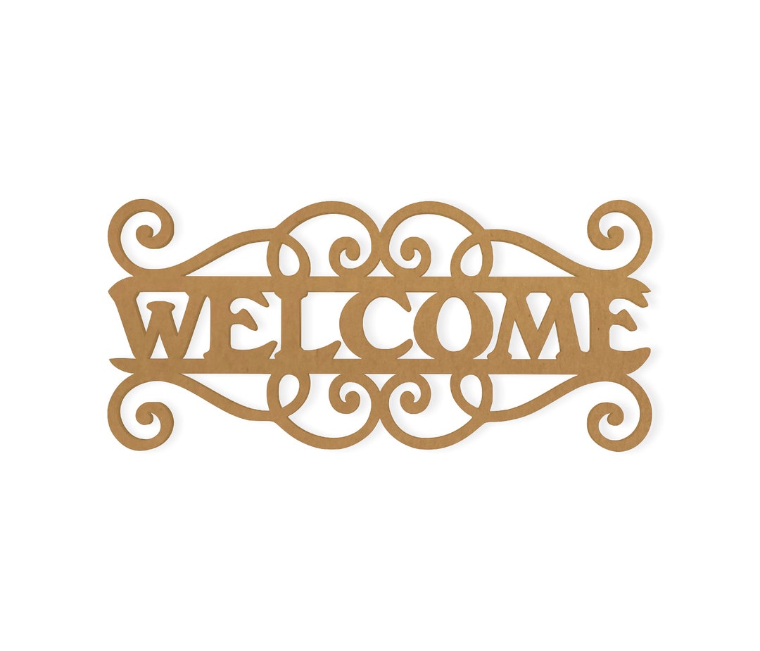 WELCOME Cutout Sign: DIY Cardboard Wall Decor (5-36 Inches) - Etsy UK