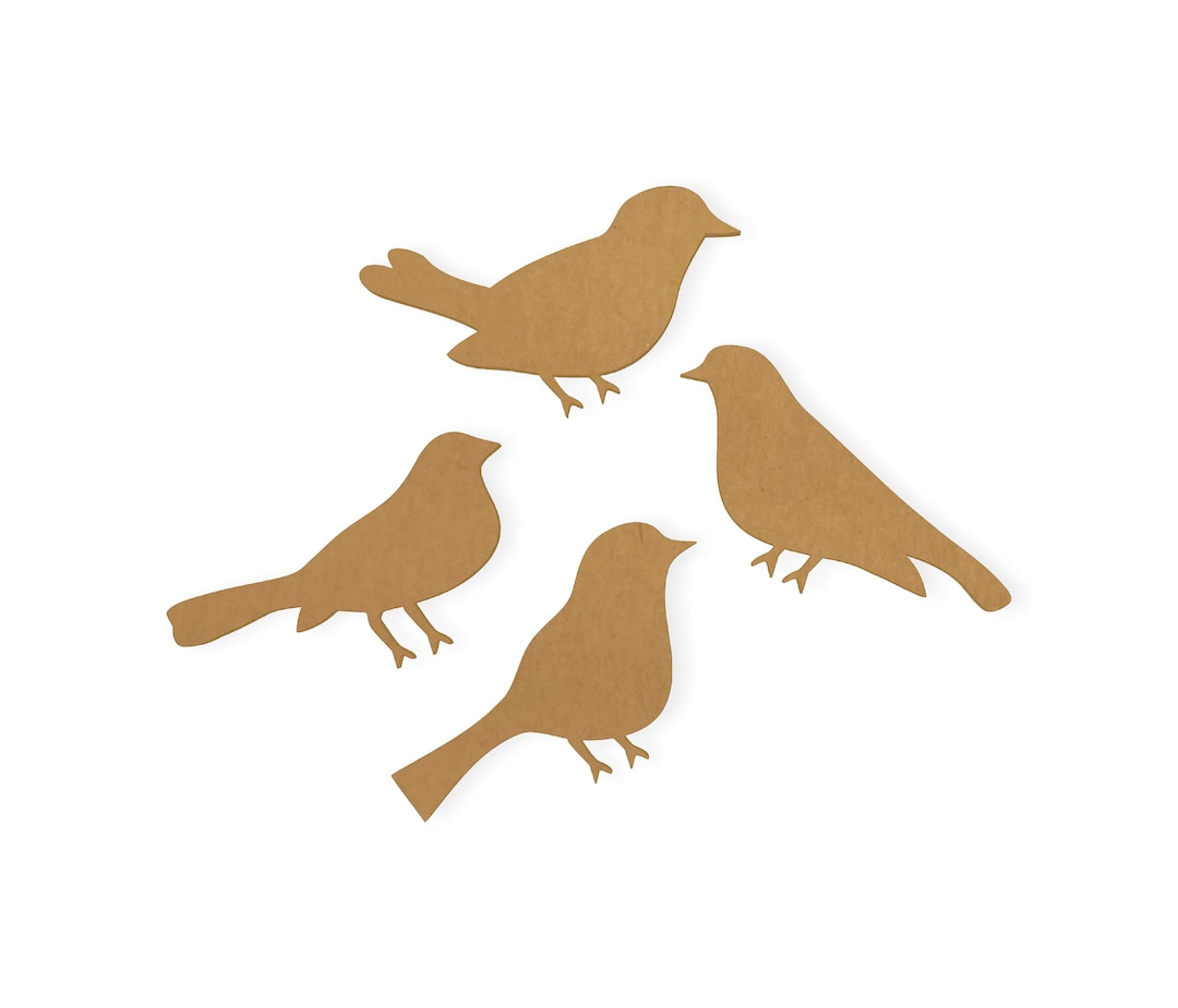 Cardboard Bird Cutouts 4-pack - Unpainted Wall Decorations - Etsy