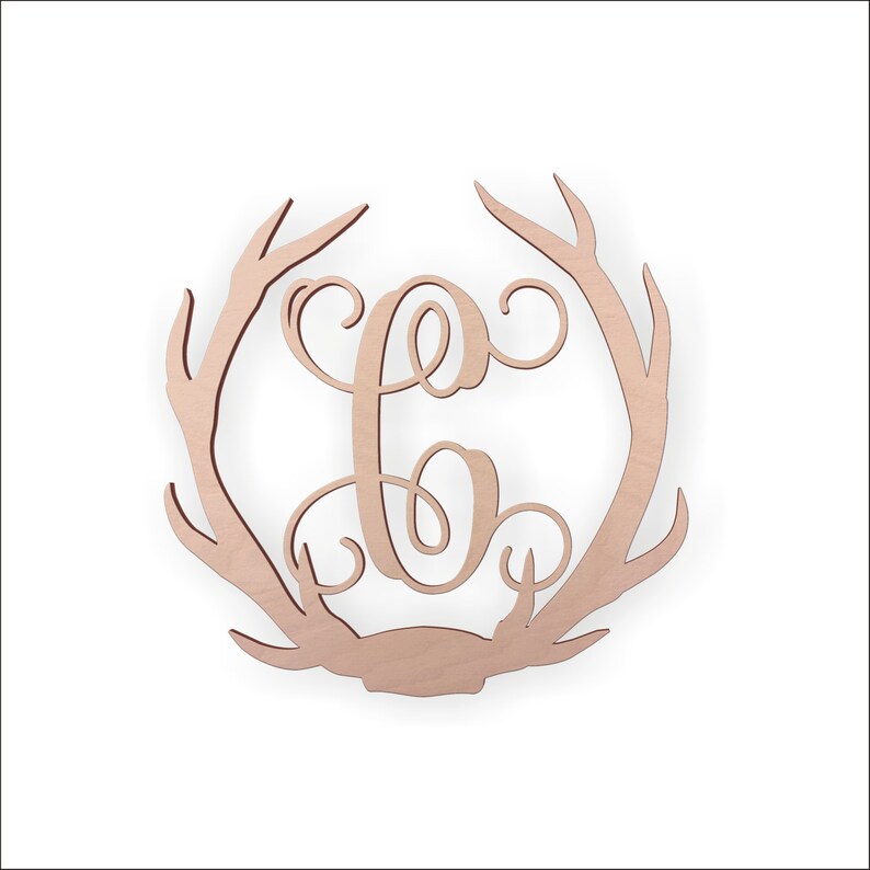 Wooden Antler Monogram Letter c for Wall Decor or | Etsy