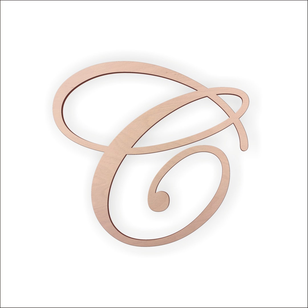 Wooden Script Letter C: Unpainted Cursive Monogram - DIY Crafting - Etsy