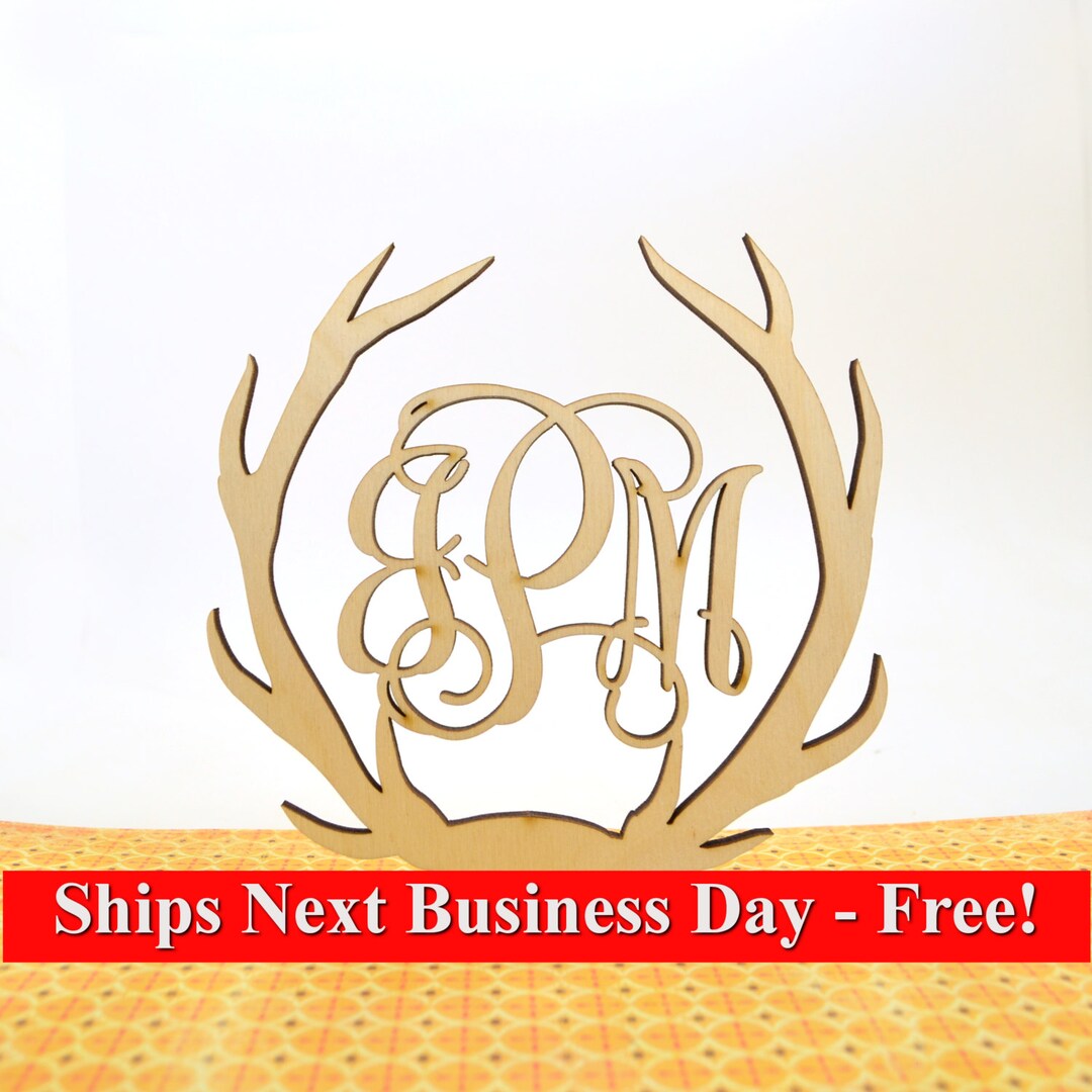 Wooden Deer Antler Monogram - Unfinished Letters for Painting or ...