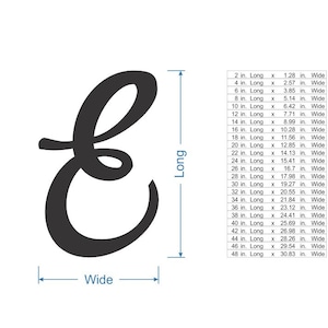 Wooden Monogram Letter E - Large or Small, Unfinished, Cursive Wooden ...