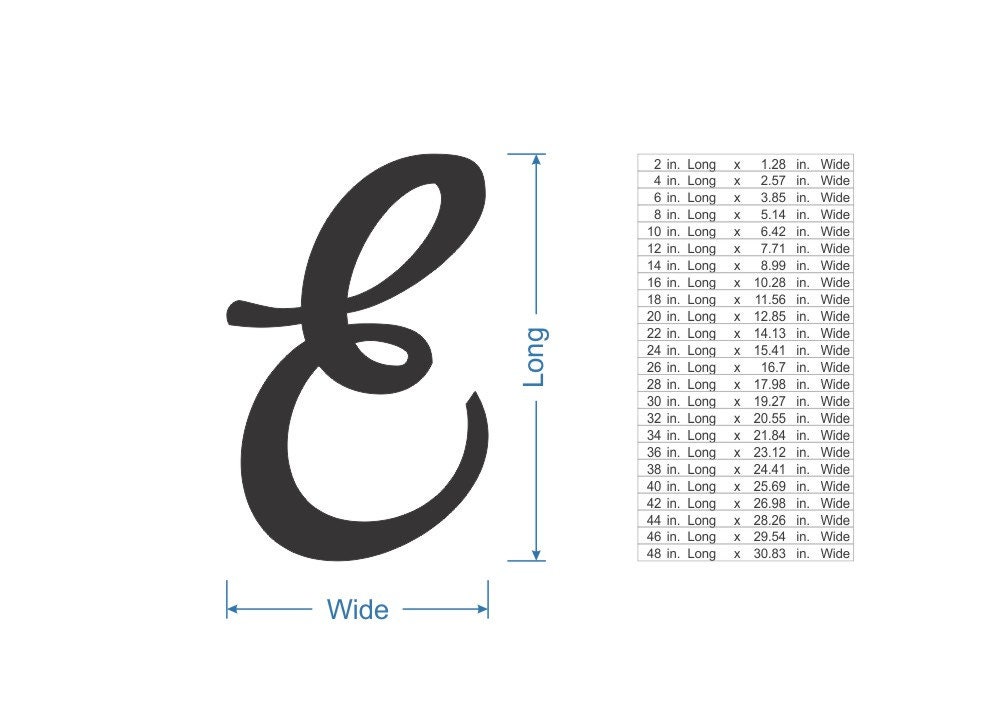 Wooden Monogram Letter E Large or Small Unfinished Cursive - Etsy