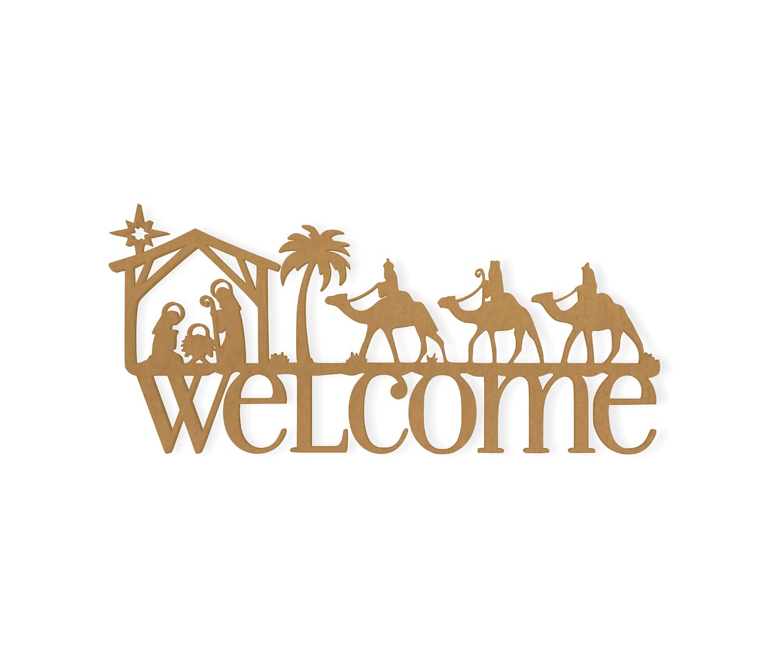 Nativity Welcome Sign - Unfinished Cardboard Wall Decor - Etsy