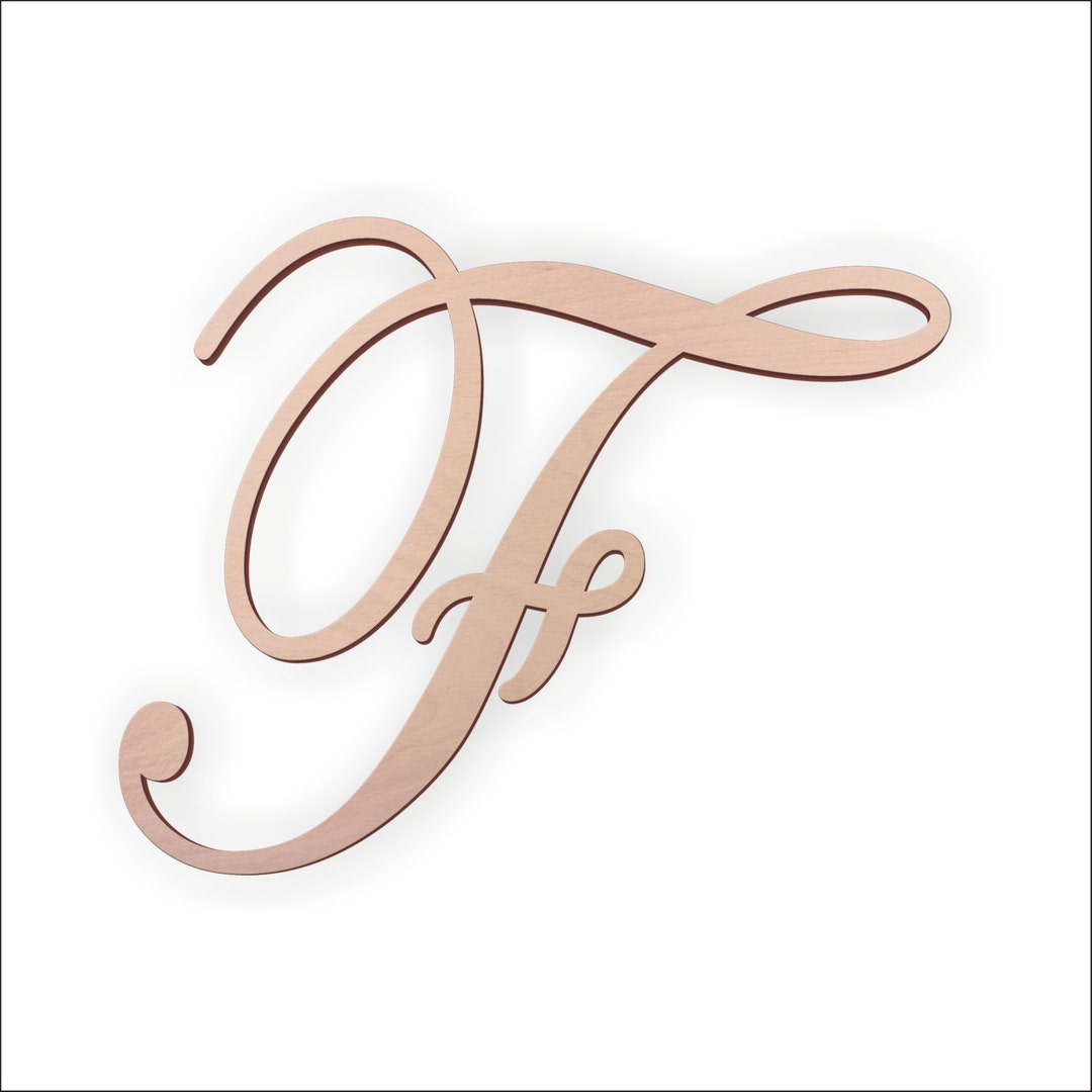 Cursive Wooden Letter F, Unfinished Script (1" to 36" Sizes) - Etsy