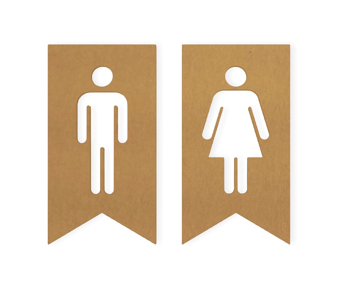 DIY Restroom Signs: Unfinished Cutout Bathroom Decor, Multiple Sizes - Etsy