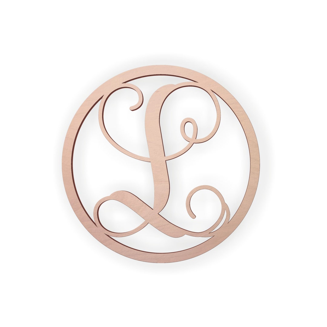 Wooden Monogram Letter "l" - Large or Small, Unfinished, Cursive Wooden ...