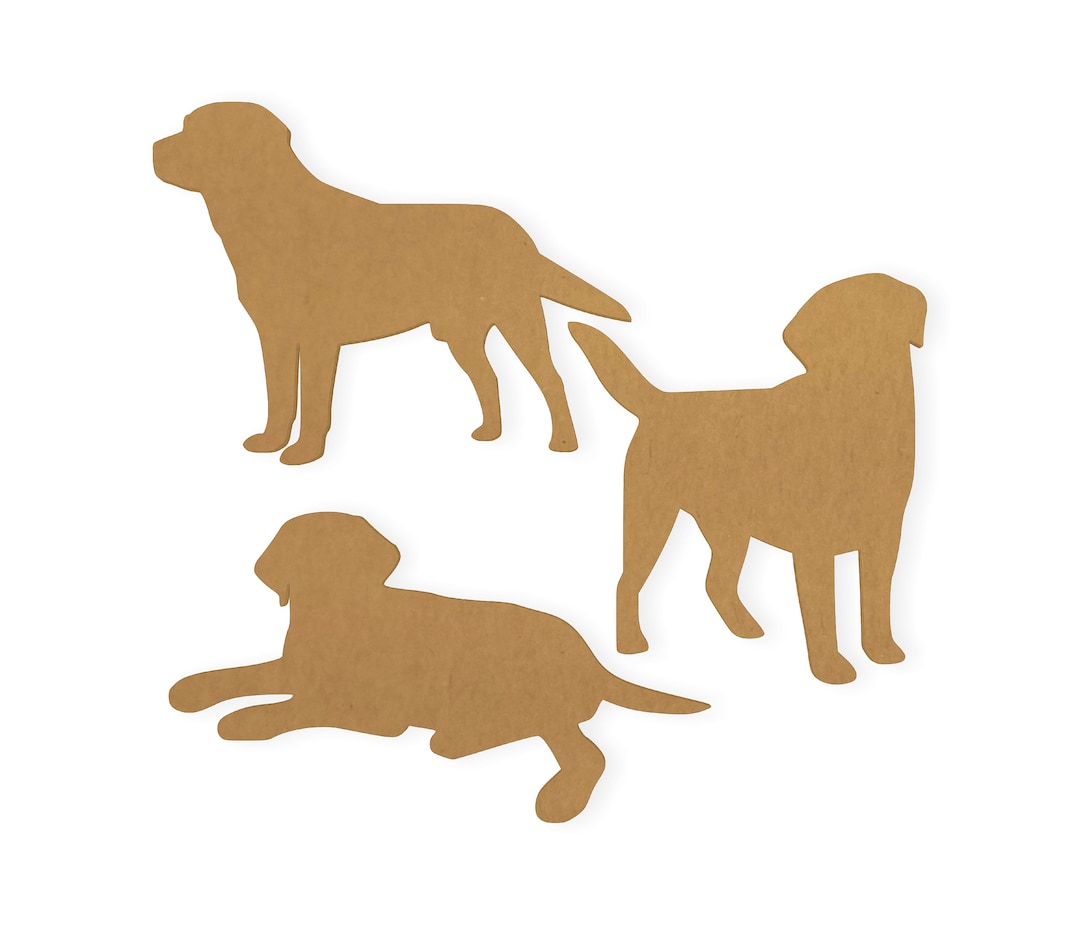 Labrador Dog Silhouette Cutouts (3 Pack) -cut From Quality Cardboard ...