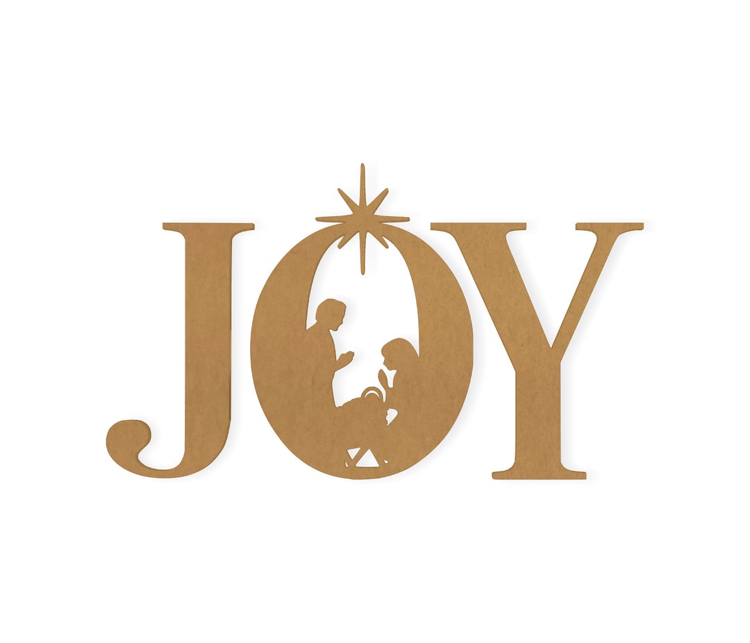 Manger Scene Wall Hanging: Joy Design - Cardboard Cutout Art - Etsy