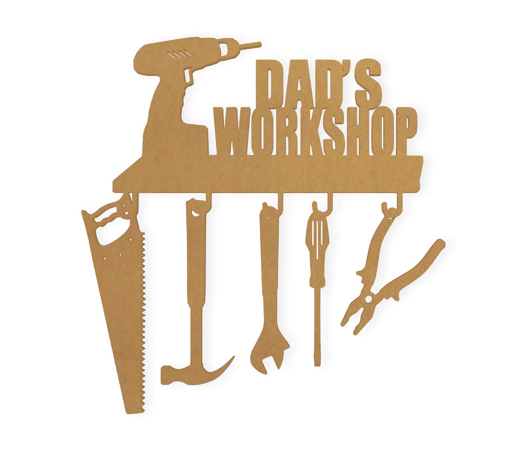 Dad's Workshop Sign - Cardboard Wall Art for DIY Painting - Etsy