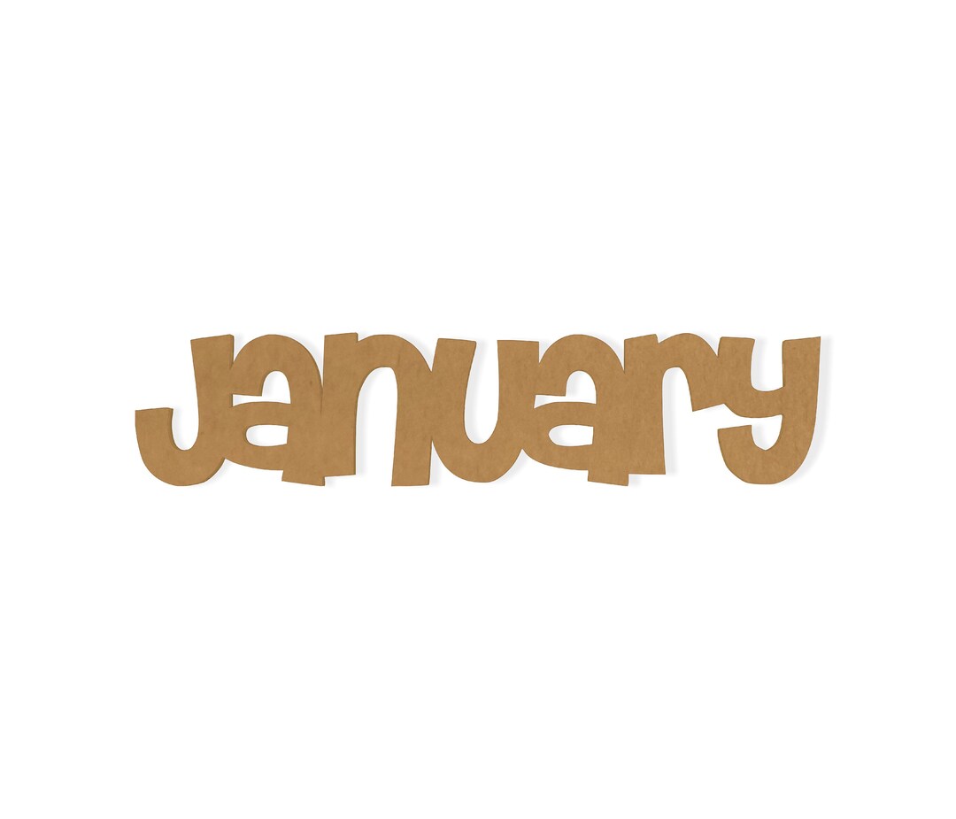 Word Cutout Sign: January Design - Unfinished Cardboard Decor - Etsy