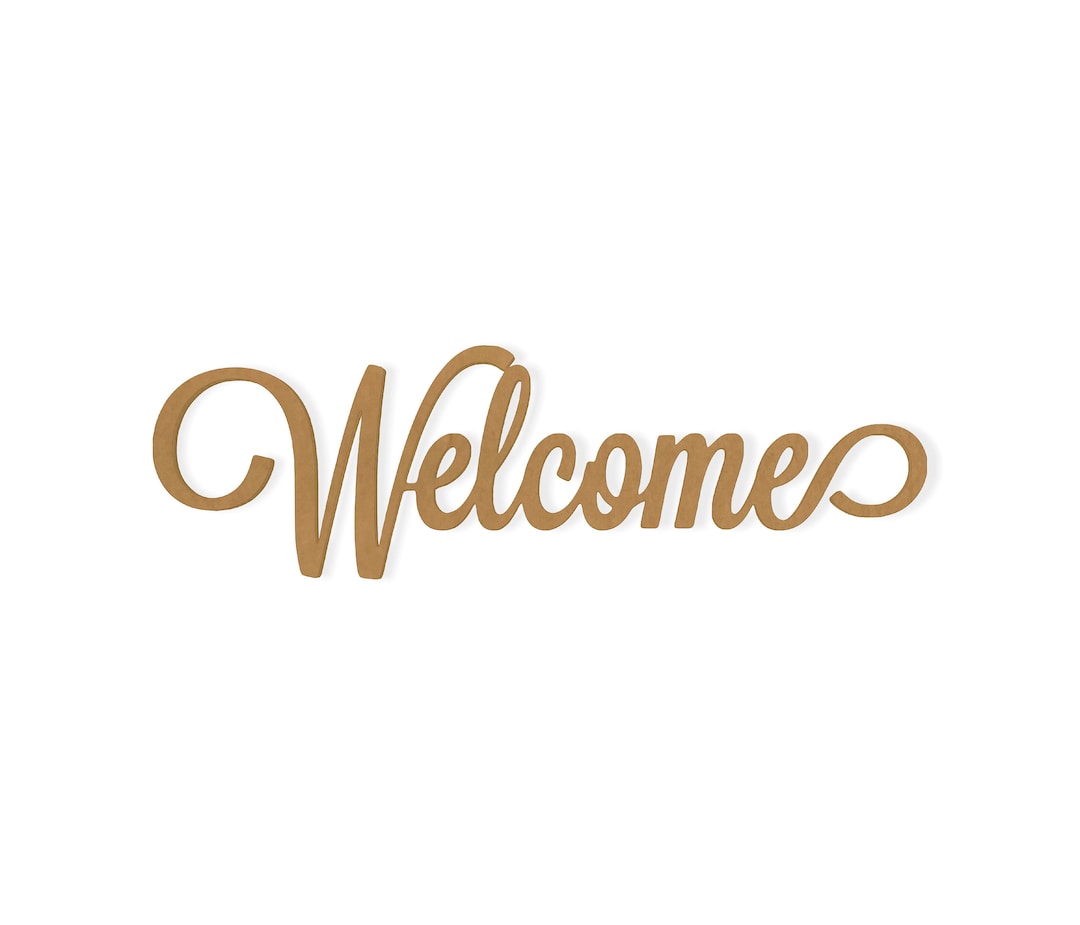 Wall Art Word Welcome - Cutout, Home Decor, Cut From Quality Cardboard ...