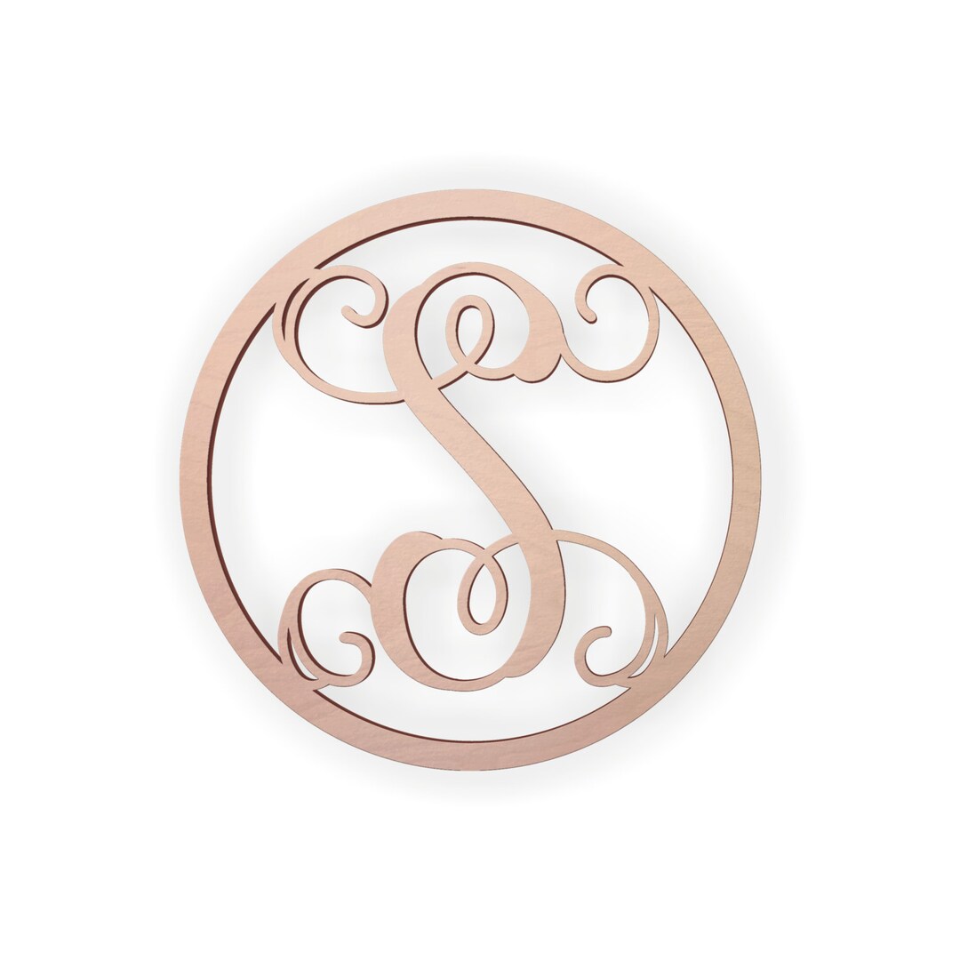 Wooden Letter S: Cursive Monogram (unfinished, 1" to 36") - Etsy