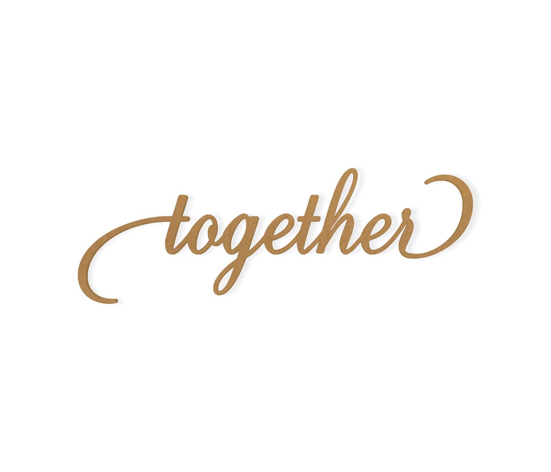 Wedding Word Cutout: 'together' Design - Unfinished Cardboard - Etsy