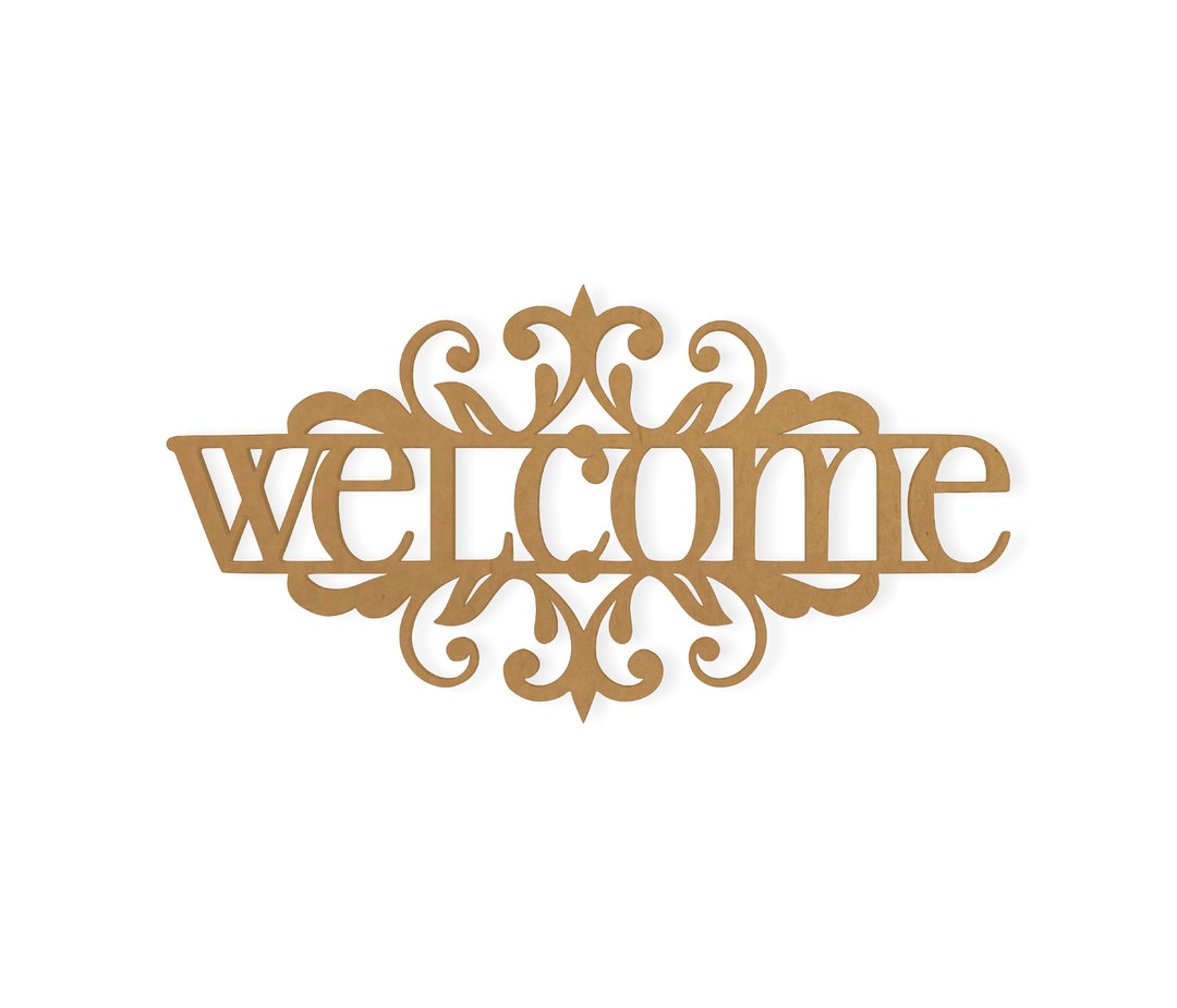 Flourish Welcome Sign, Cut Out, Wall Art, Home Decor, Wall Hanging, Cut ...