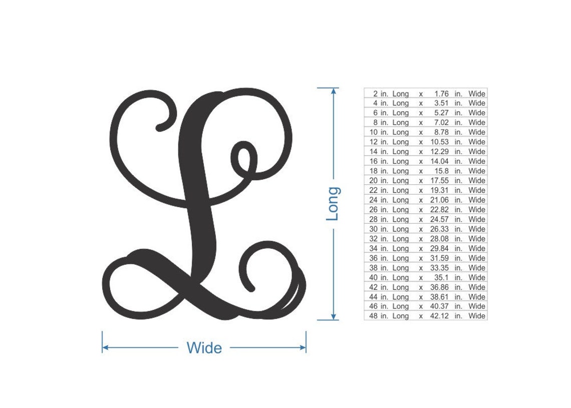 Vine Monogram Letter l Home Decor Great Gift - Etsy