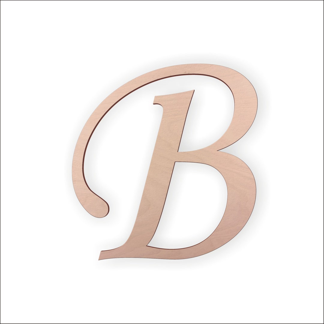 Wooden Monogram Letter "b" - Large or Small, Unfinished, Cursive Wooden ...