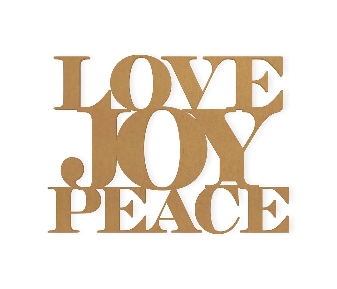 Love Joy Peace Word Art Sign: Cardboard Cutout, DIY Decor - Etsy
