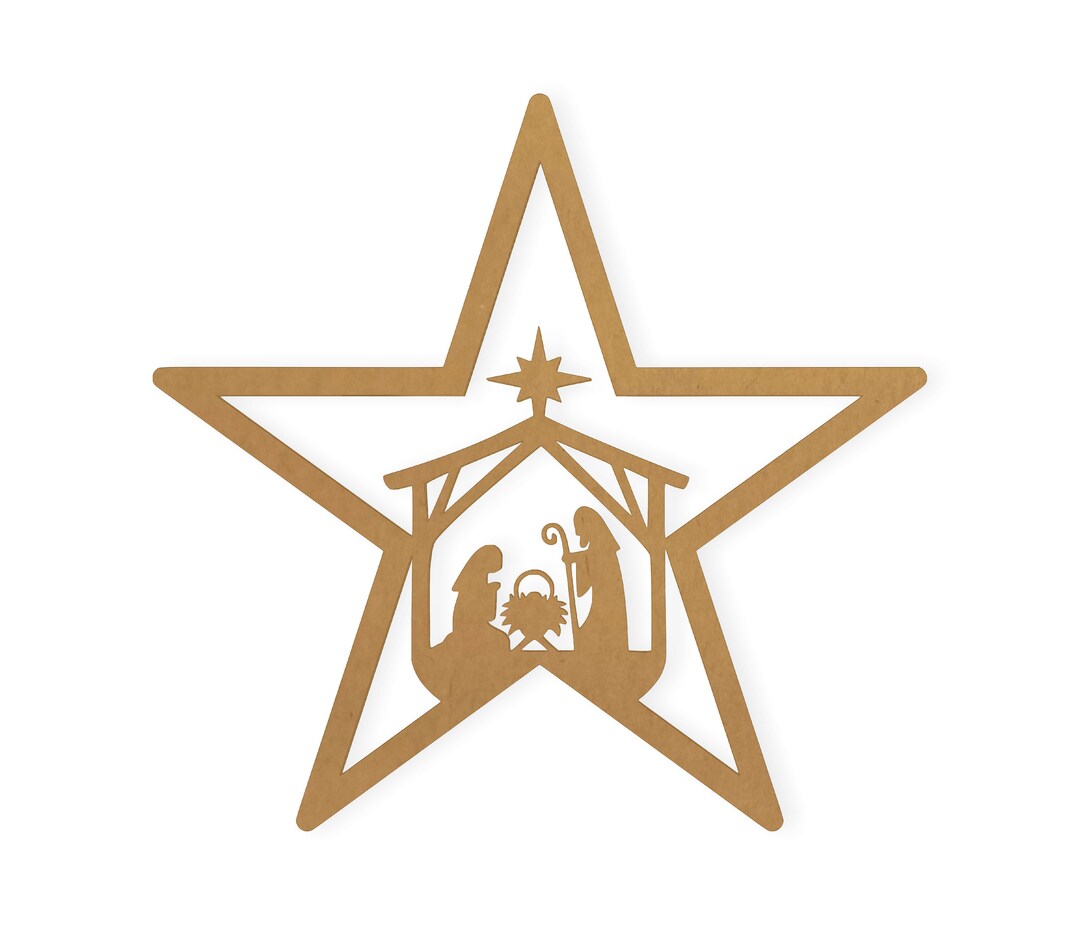 Nativity Star Ornament: Laser Cut Cardboard Wall Hanging - Etsy