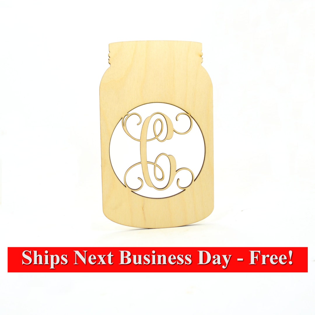 Wooden Mason Jar Monogram: DIY Home Decor (paint or Stain) - Etsy