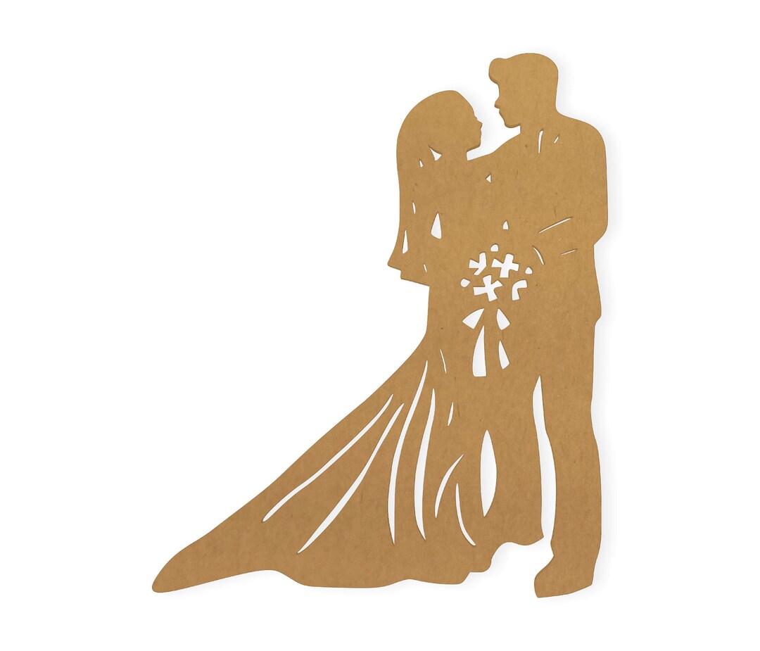 Bride and Groom Cutout: Cardboard Wall Hanging - DIY Decor - Etsy