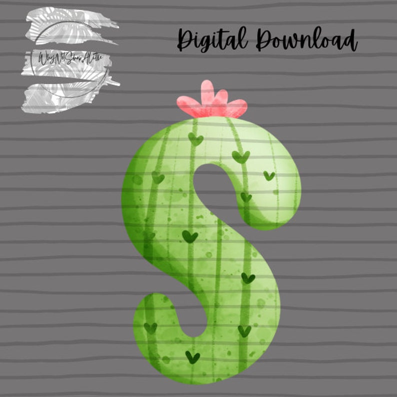 Cactus Alphabet PNG Alphabet PNG Cactus Tier Tray Cactus - Etsy