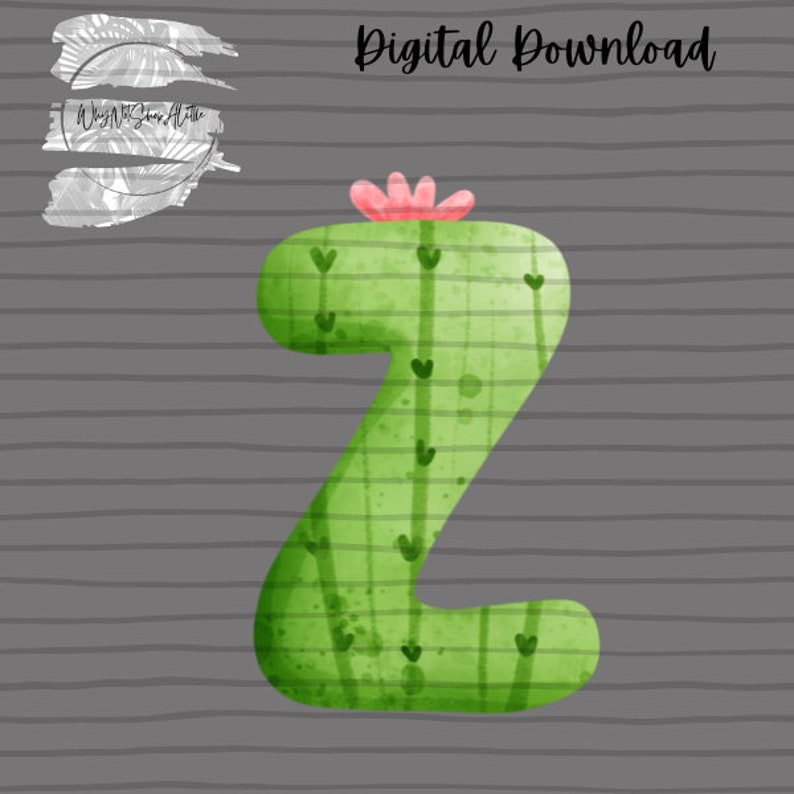 Cactus Alphabet PNG Alphabet PNG Cactus Tier Tray Cactus - Etsy