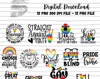 Pride PNG Bundle LGBTQ Pride PNG Bundle Lgbtqia Svg Bundle | Etsy