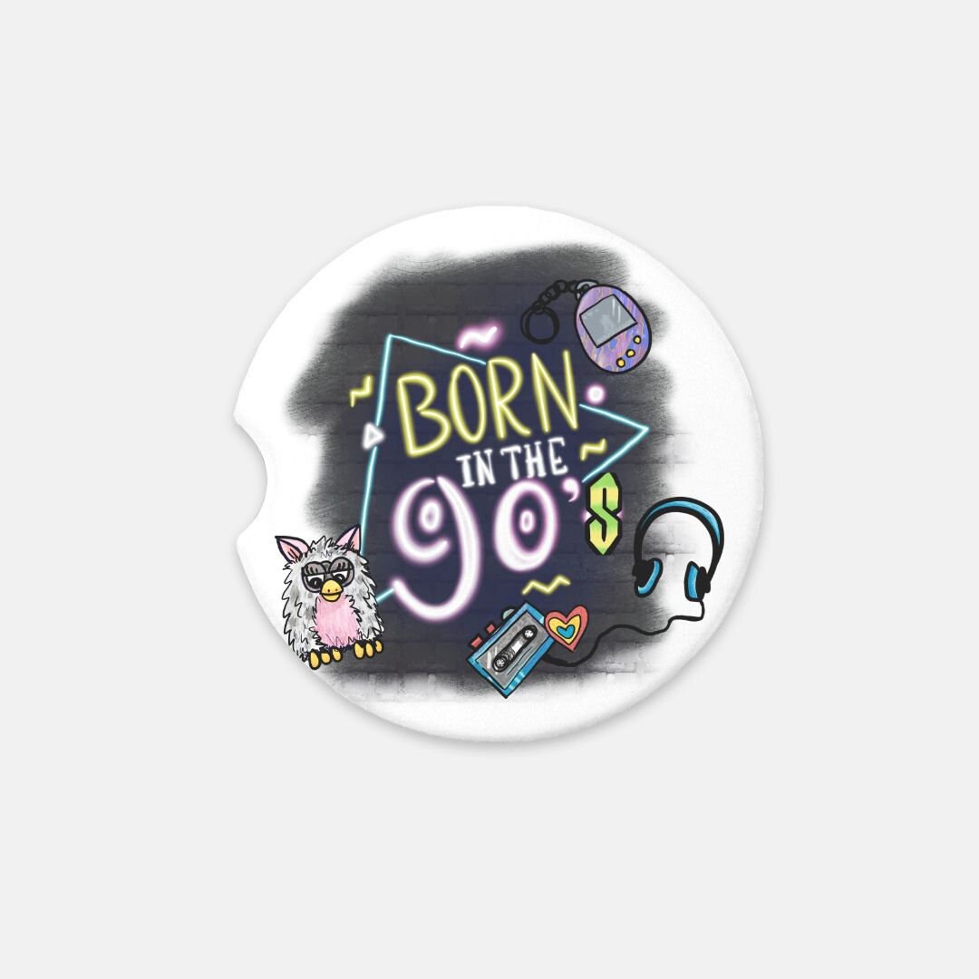 Born in the 90's Car Coaster 90s Baby Gift Wish It Was - Etsy