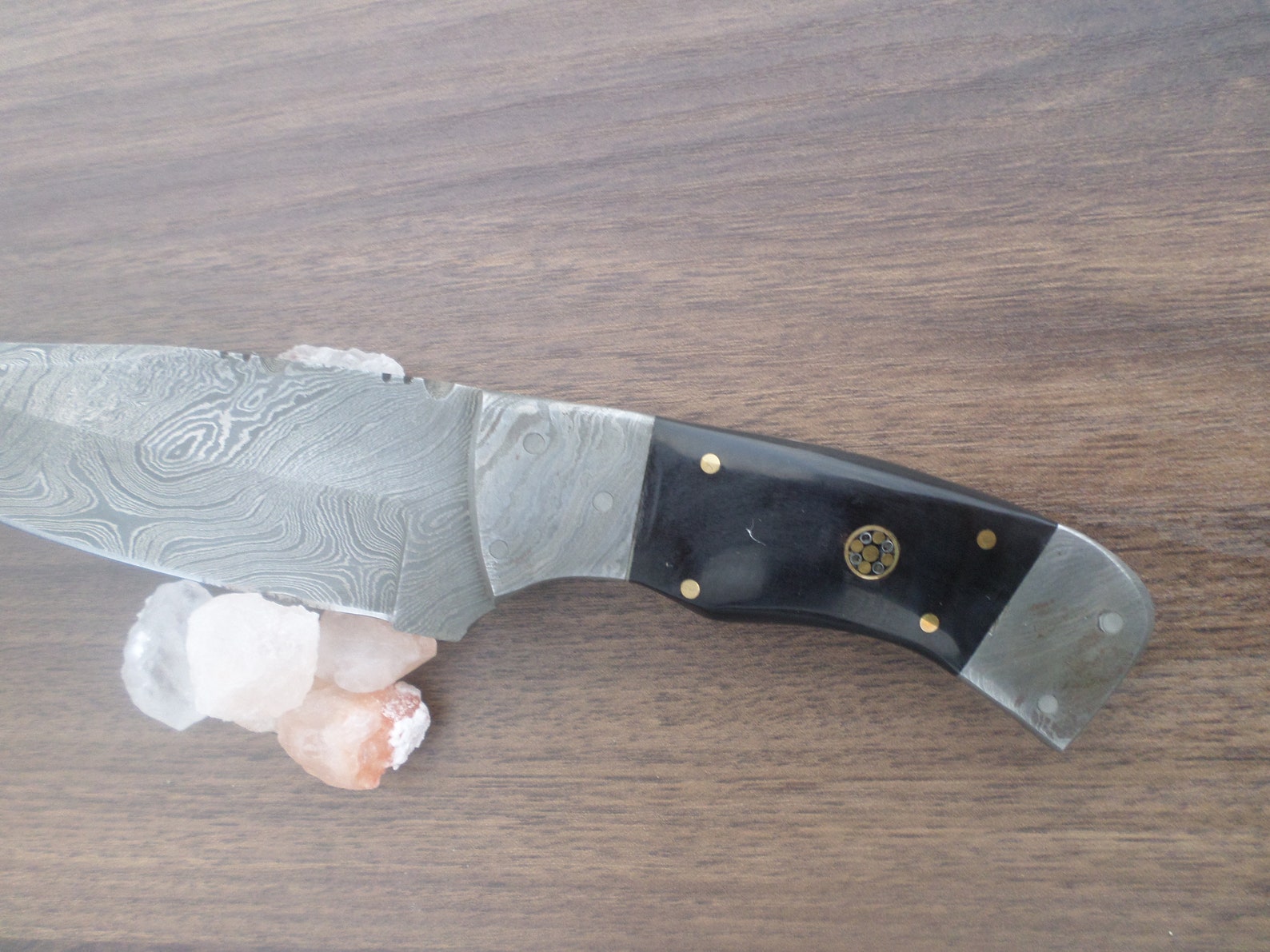 Custom Hand Hand 3/8x8.6 Damascus Steel Knife W/leather Sheath - Etsy