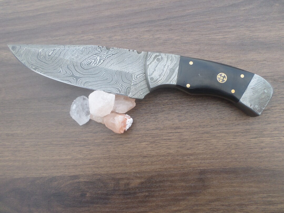 Custom Hand Hand 3/8x8.6 Damascus Steel Knife W/leather Sheath - Etsy