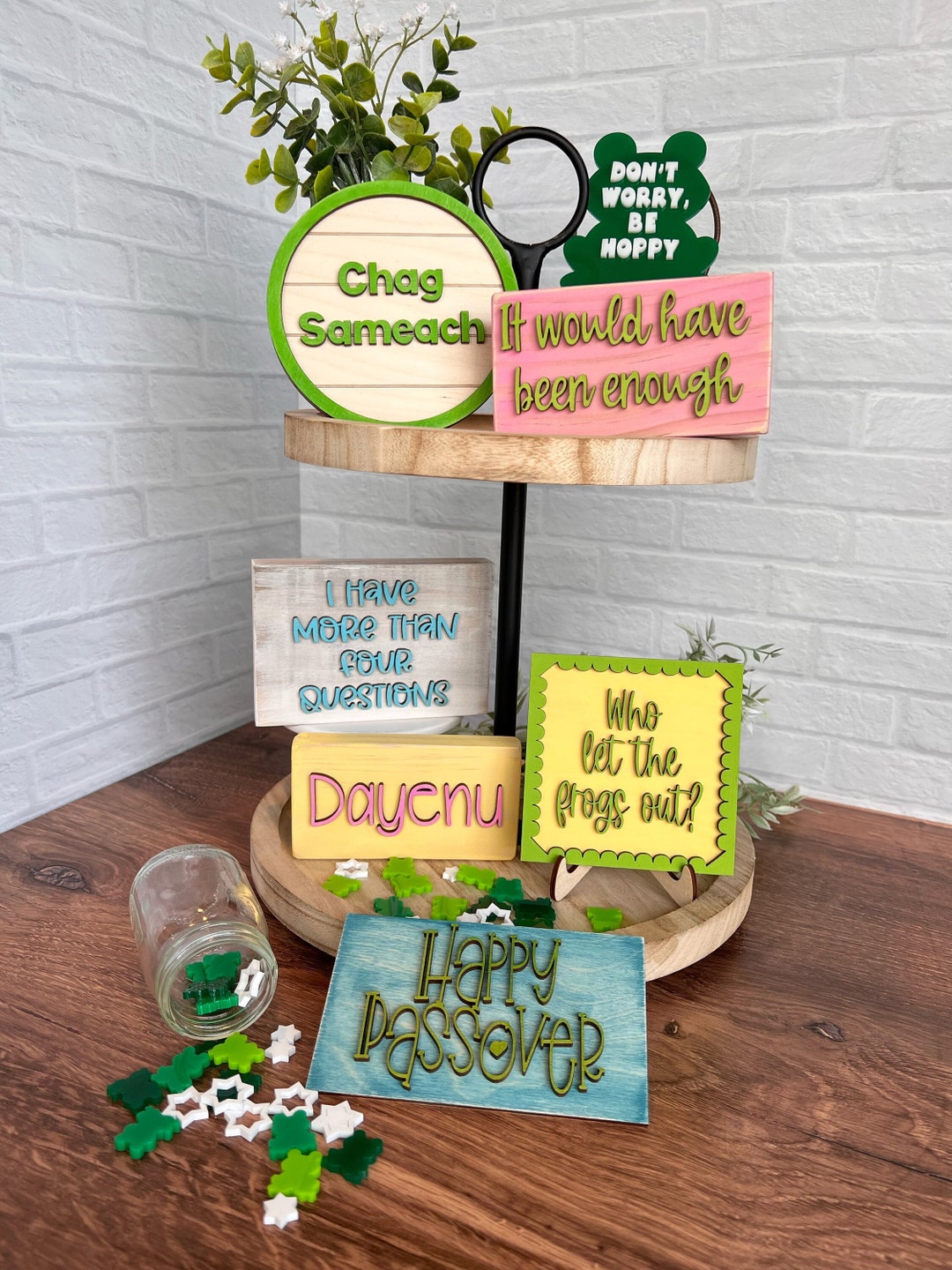 Passover Tiered Tray Jewish Home Decor Judaica Pesach - Etsy