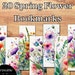 Flower Bookmarks, Spring Flowers, Watercolor Bookmarks, Printable ...