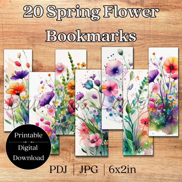 Watercolor Bookmarks - Etsy