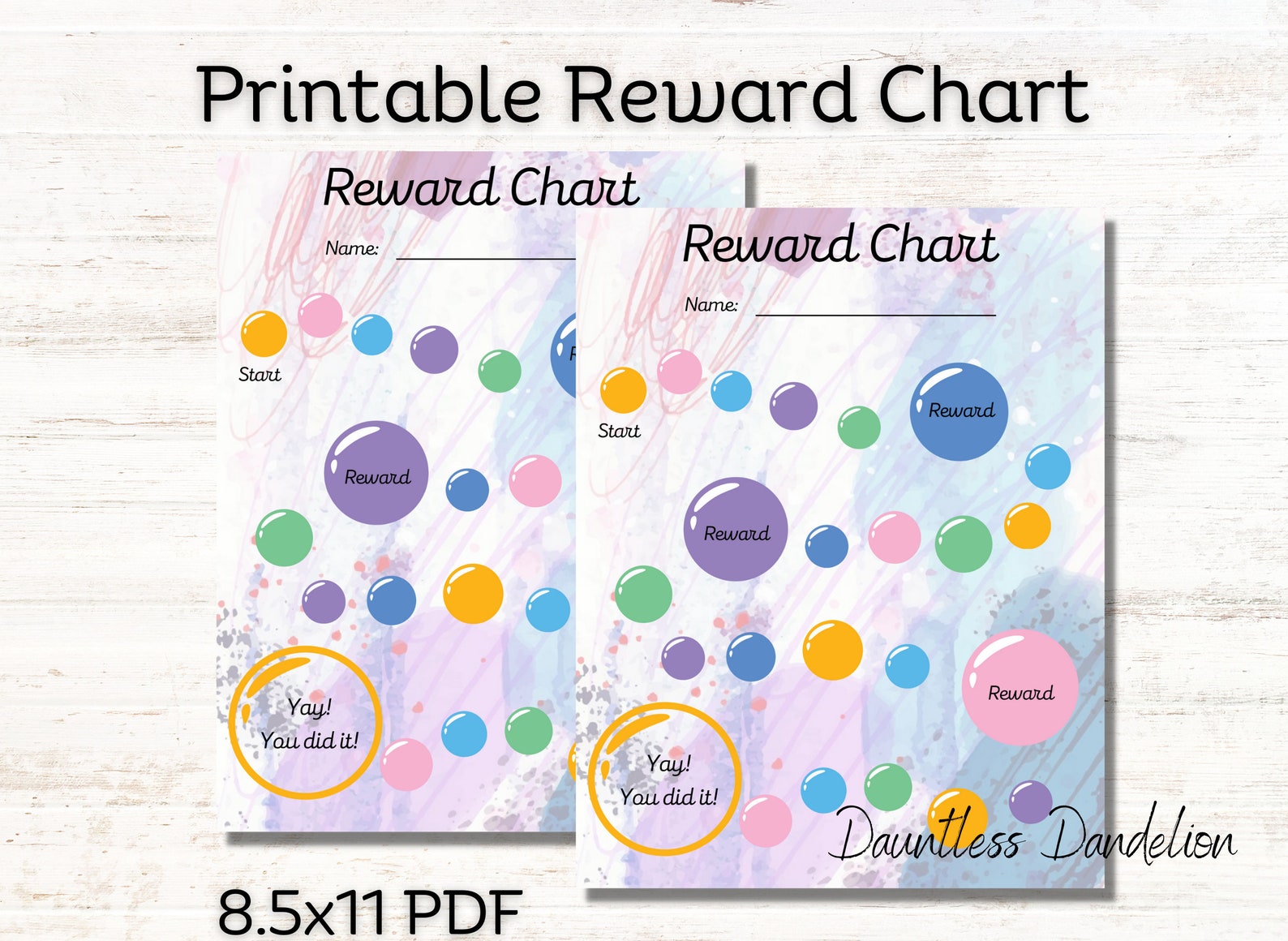 Kids Reward Chart, Bubble Chart, Printable Reward Chart - Etsy