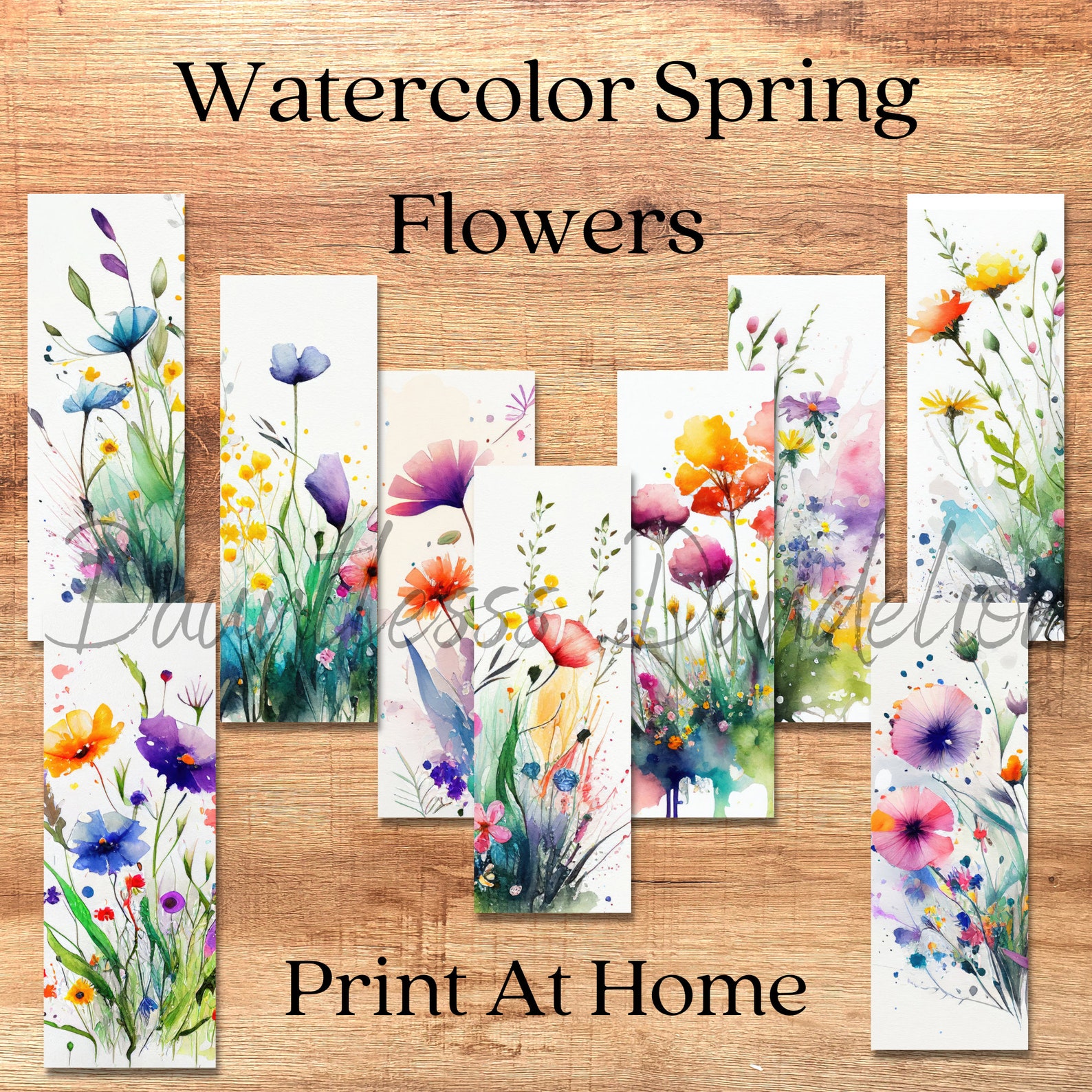 Flower Bookmarks Spring Flowers Watercolor Bookmarks - Etsy