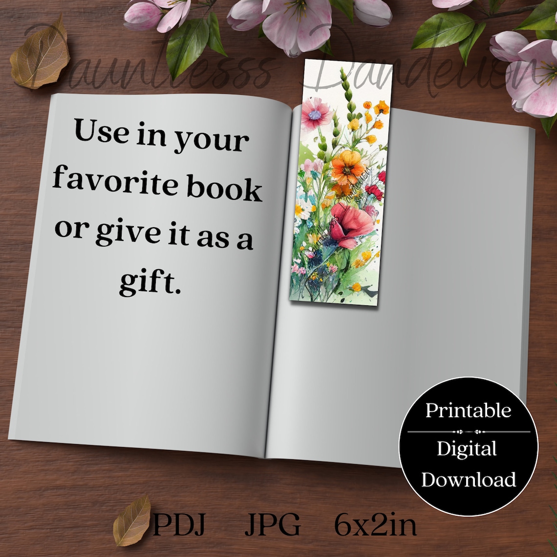 Flower Bookmarks, Spring Flowers, Watercolor Bookmarks, Printable ...