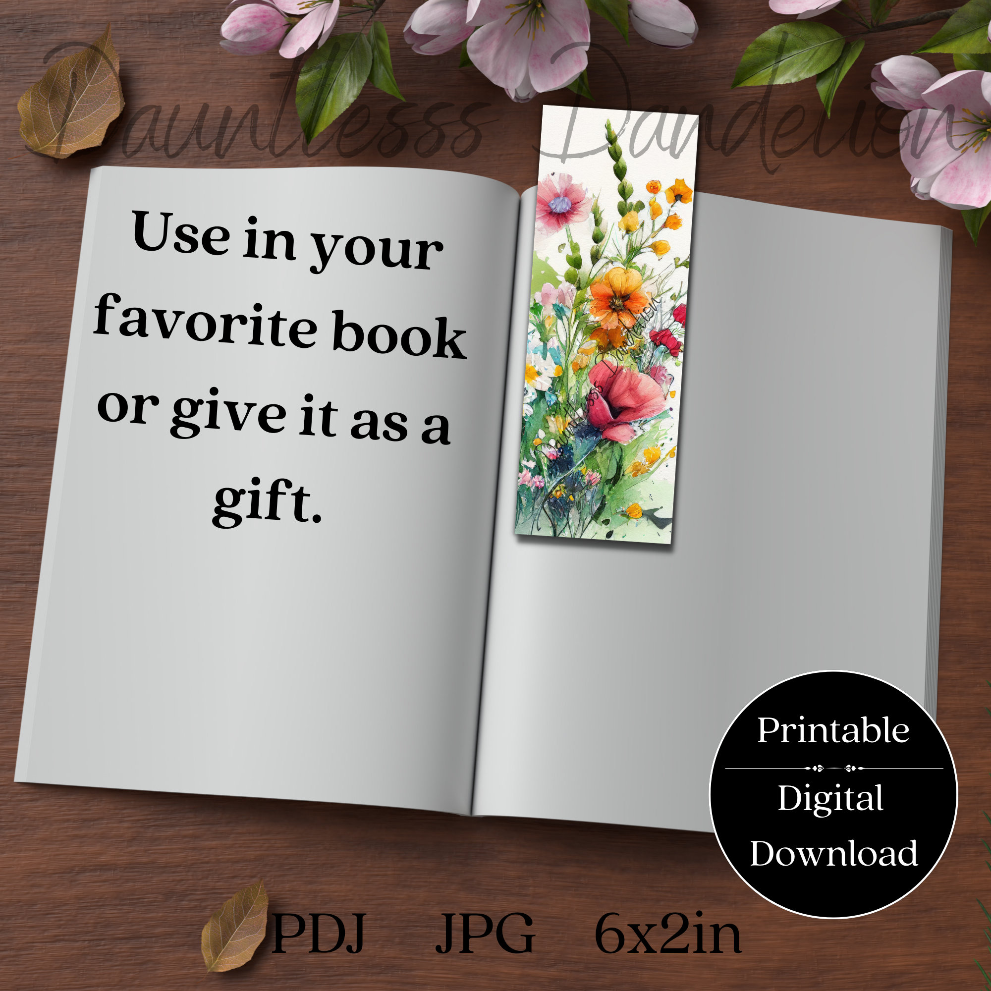 Flower Bookmarks, Spring Flowers, Watercolor Bookmarks, Printable ...